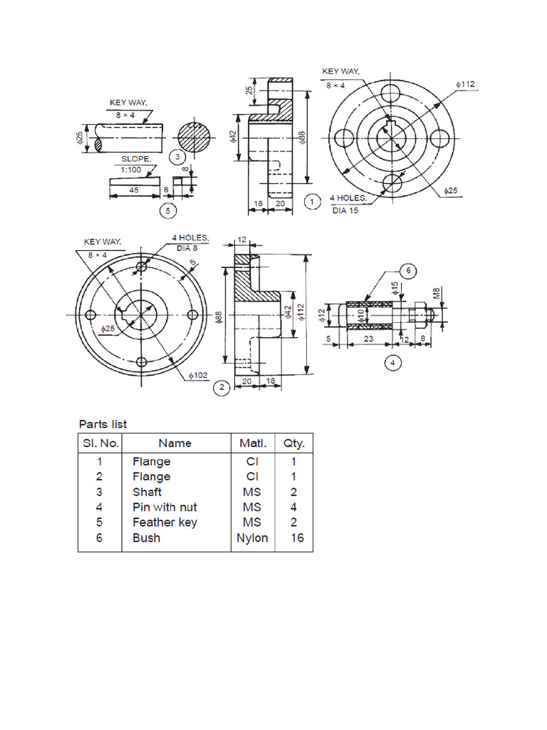 Bushed-Pin Type Flanged Coupling | PDF