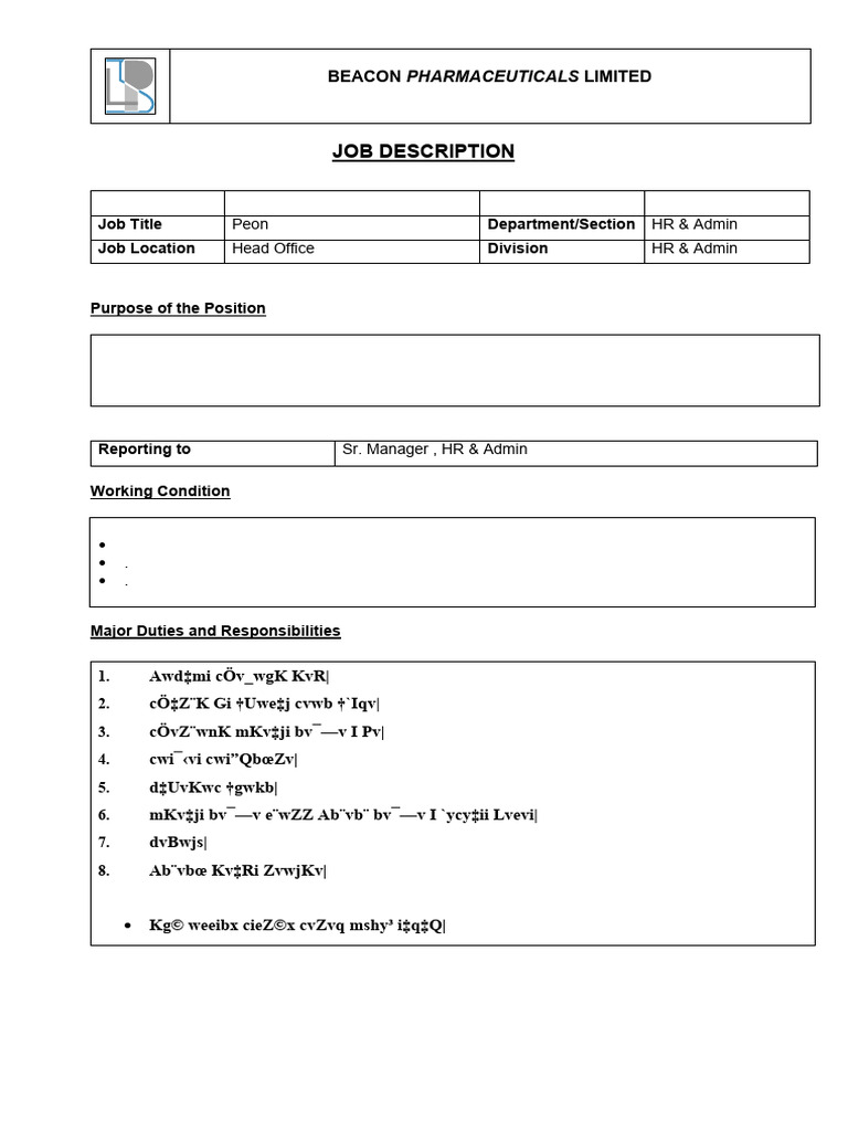 Job Res HRD Peon | PDF | Employment