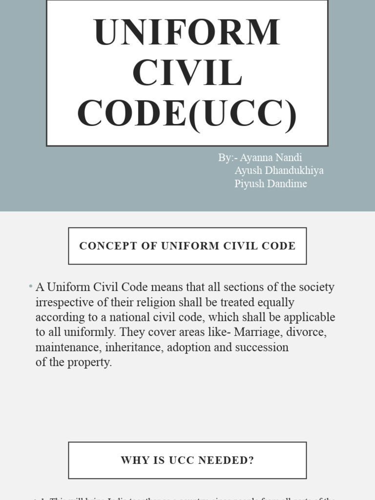 Uniform Civil Code (UCC) | PDF | Uniform Commercial Code | Social Ethics