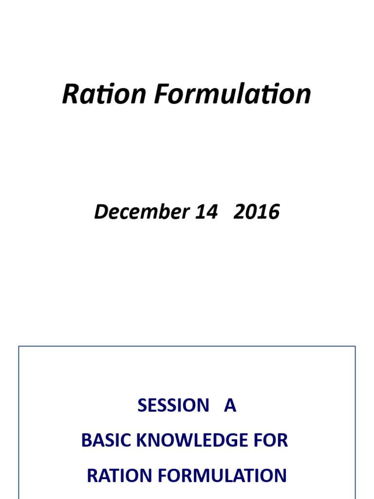 Animal Feed Ration Formulation | PDF | Nutrition | Diet & Nutrition