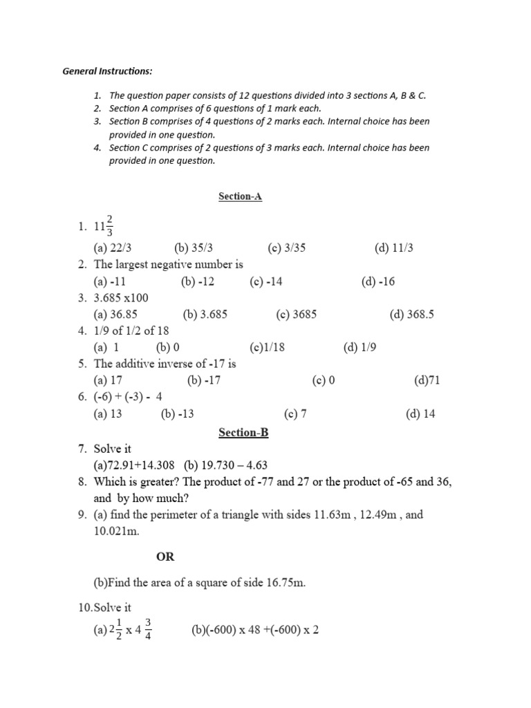 CL - 7 - pt1 Math Final | PDF