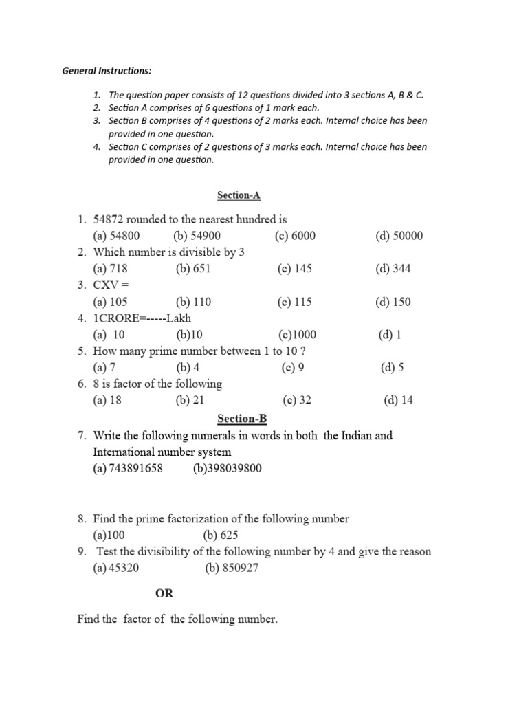Math Question Paper with Solutions | PDF