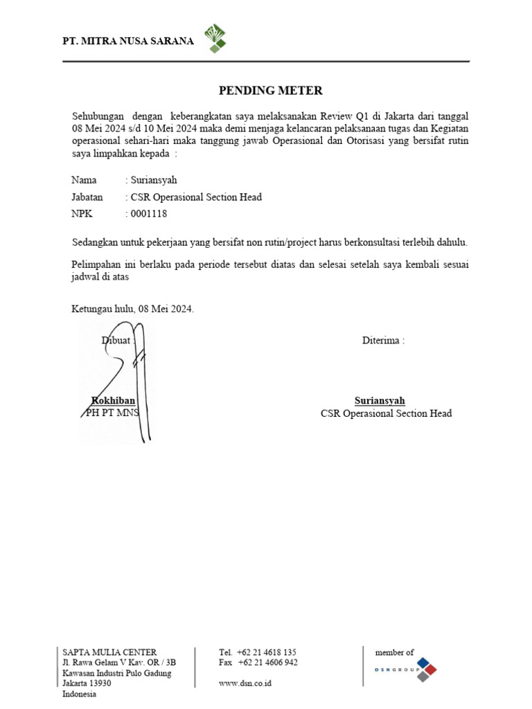 Form Pending Matter Pak RBN | PDF | Karier & Perkembangan | Bisnis