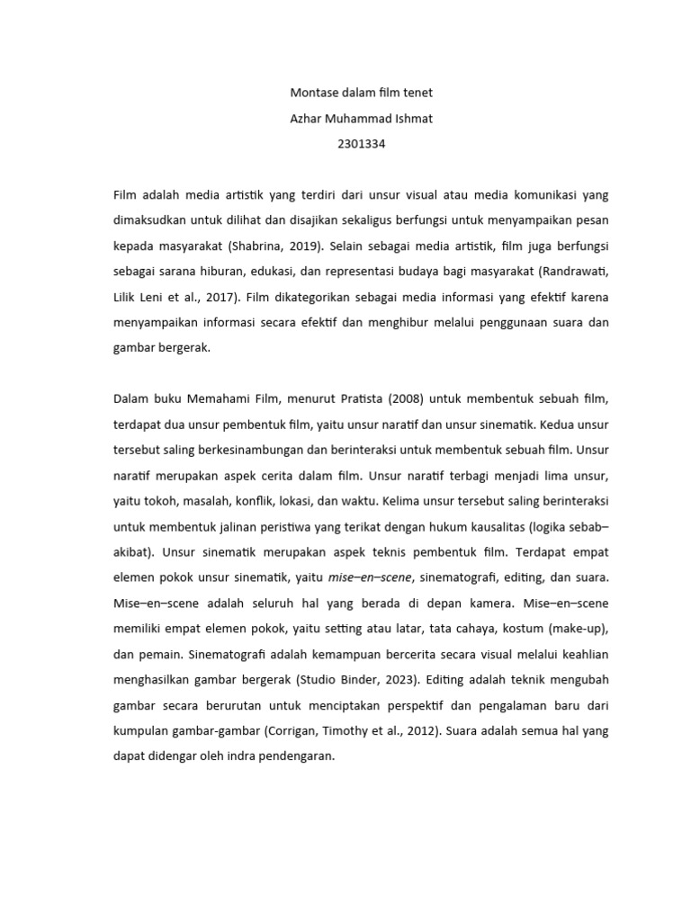 Montase Dalam Film Tenet | PDF