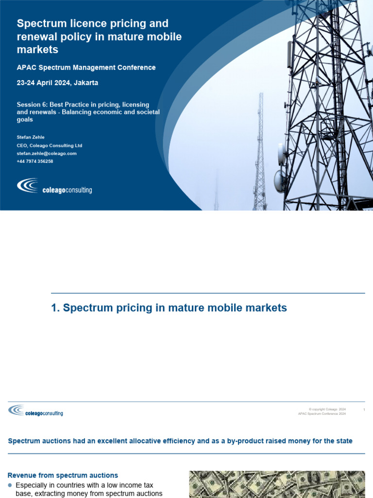 Spectrum Licence Pricing and Renewal Coleago Apr 2024 | PDF | Taxes ...