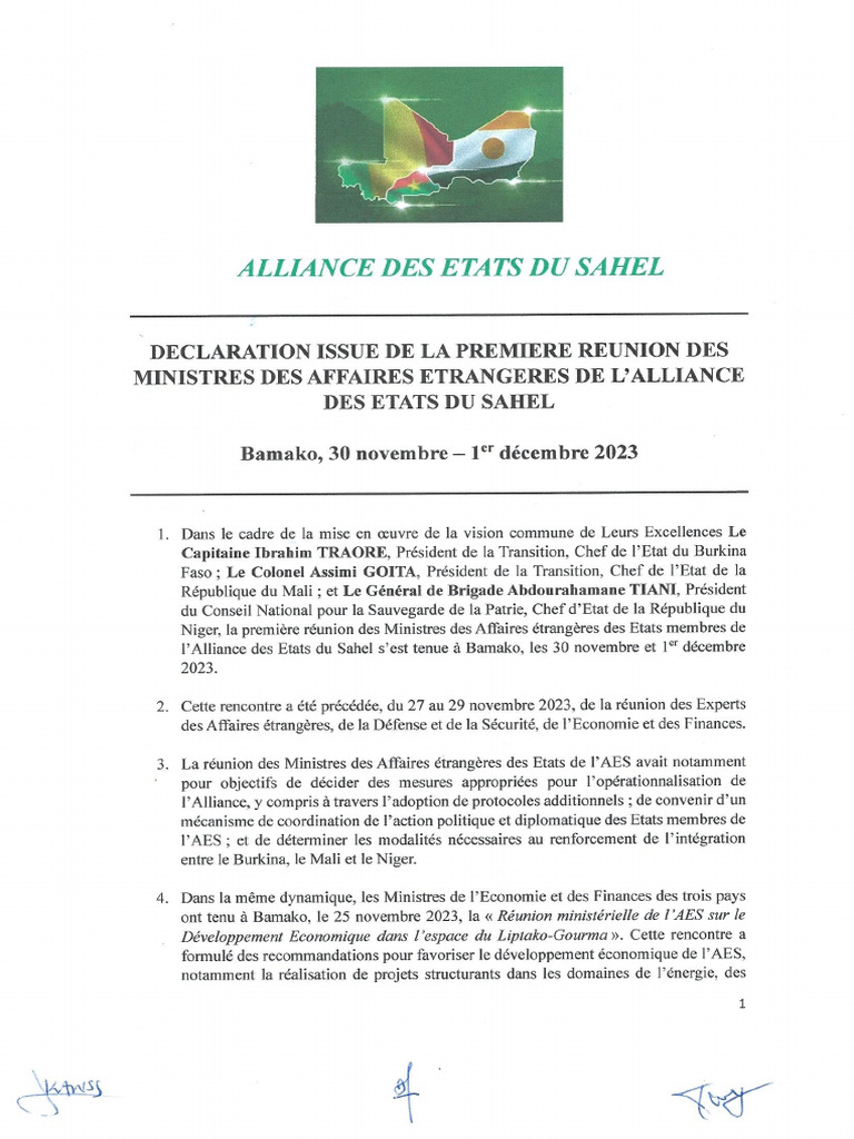 Déclaration MAE AES | PDF