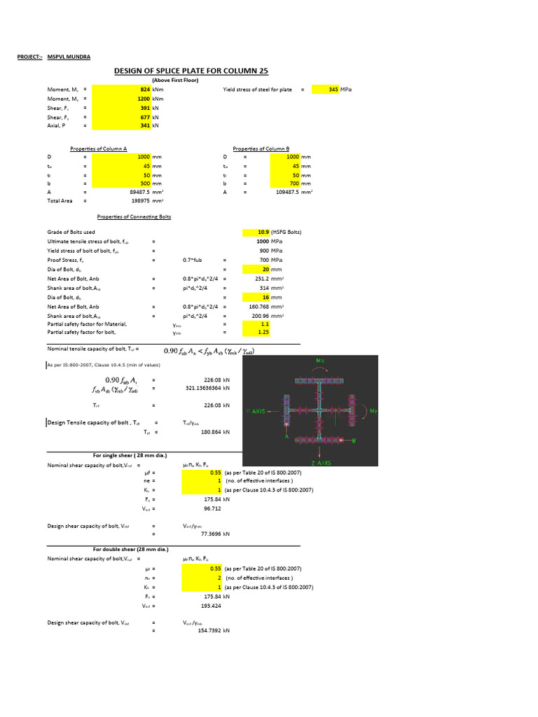 Column Splice Plate Design Guide | PDF | Screw | Length