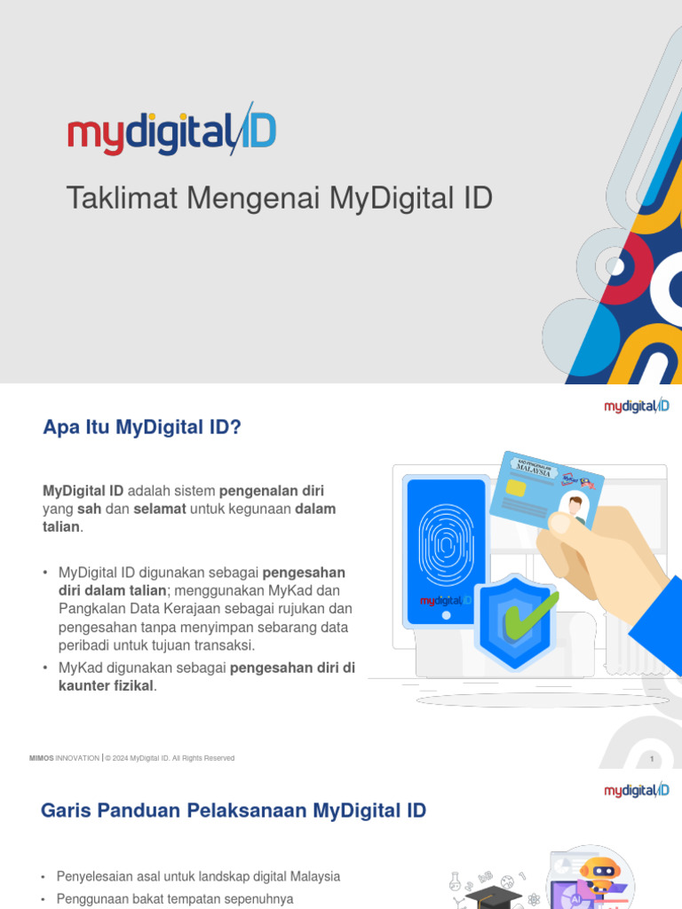 The MyDigital ID Briefing Presentation Ministries SUK | PDF