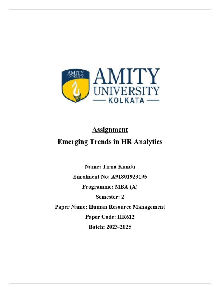 Emerging Trends in HR Analytics - Tirna Kundu v3.0 | Download Free PDF | Analytics | Augmented ...