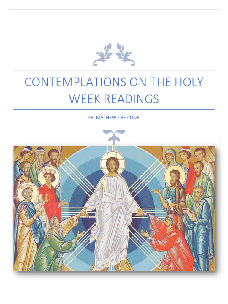 Contemplations On The Holy Week Readings: Fr. Mathew The Poor | PDF ...