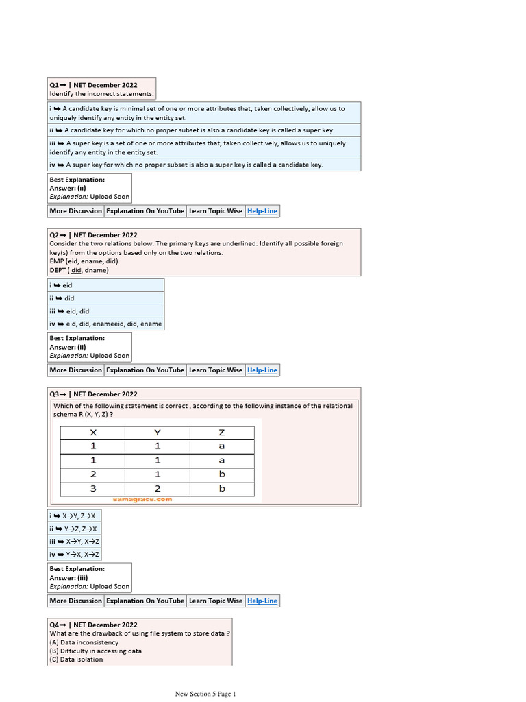 Dbms All Pyq With Solution | PDF | Relational Model | Relational Database Dbms All Pyq With Solution | PDF | Relational Model | Relational Database