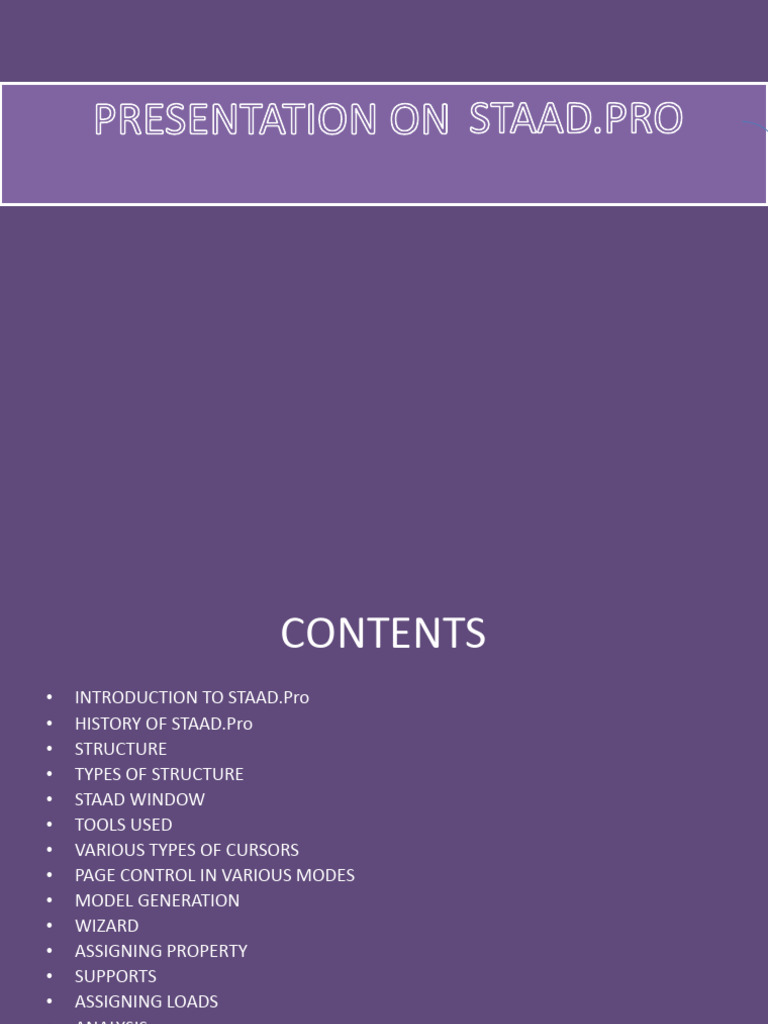 Staad Pro Presentation (Ravi Yadav) | PDF | Computing | Structural Engineering