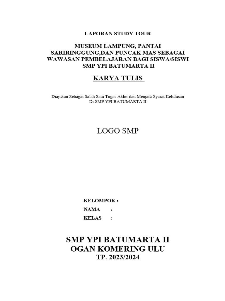 Laporan Study Tour | PDF | Kajian Bahasa Asing