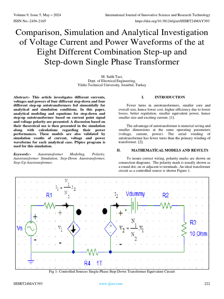 Comparison, Simulation and Analytical Investigation of Voltage Current ... Comparison, Simulation and Analytical Investigation of Voltage Current ...