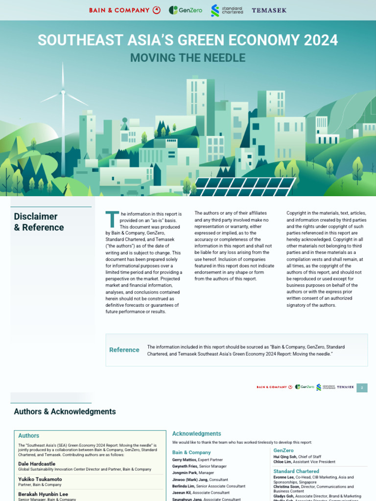 bain-southeast-asia-green-economy-2024-report | PDF | Climate Change ...
