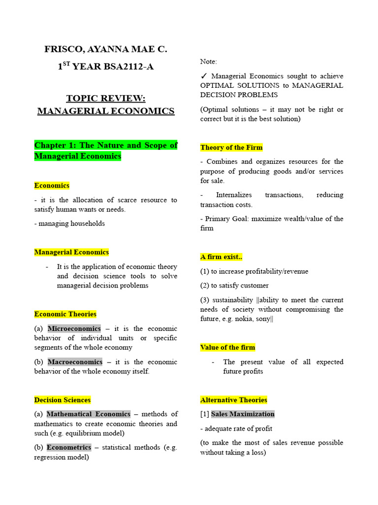 TOPIC REVIEW_MANECON | PDF | Demand | Economics