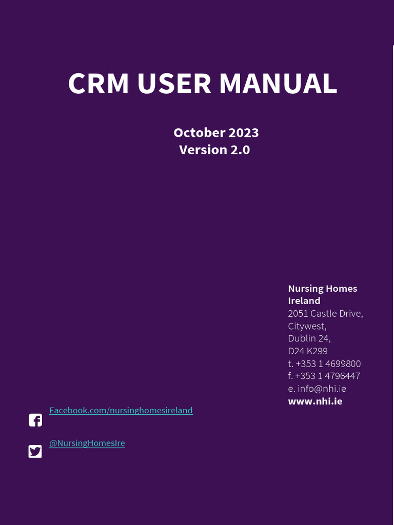 CRM User Guide V2.0 Updated 10th October 2023 | PDF | Login | Password