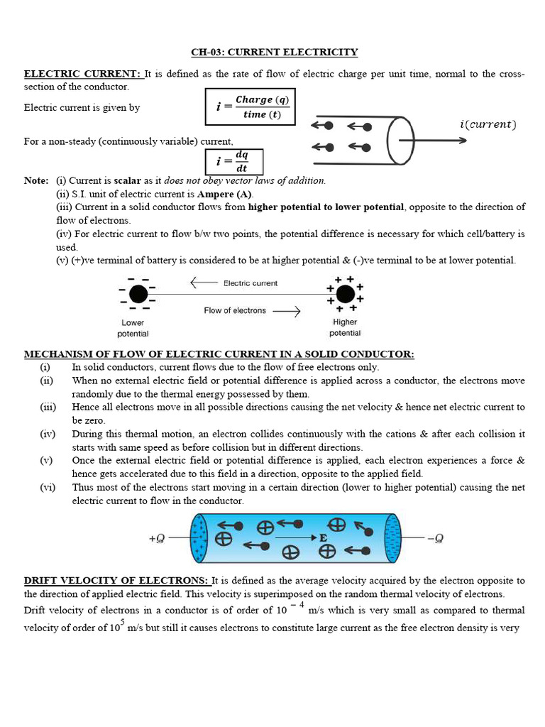 Understanding Electric Current Basics | PDF | Electrical Resistivity And Conductivity ...
