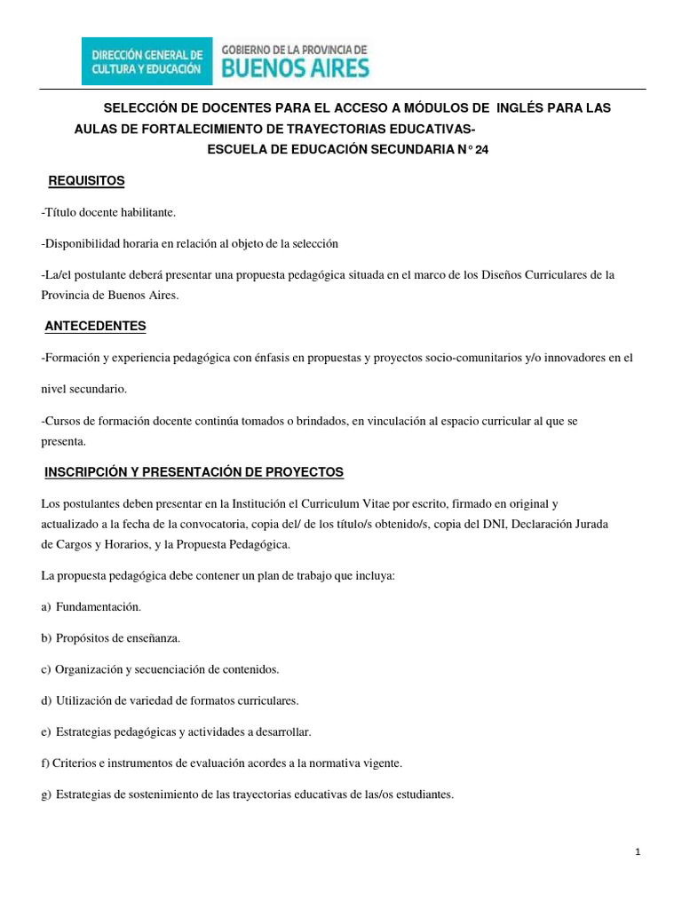 EES 24 - Convocatoria Cobertura Mã Dulos INGLES-AFTE 2024 DISTRITAL | PDF | Negocios