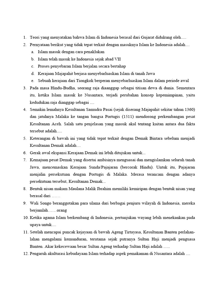 Kisi-Kisi Sejarah Kelas 10 | PDF | Perjalanan | Seni