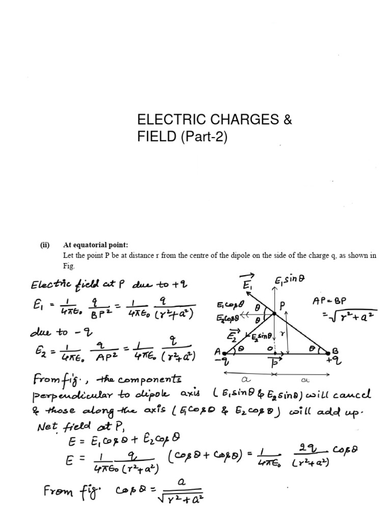 Electric Charges & Fields (Part-2) | PDF | Electricity | Physical Phenomena