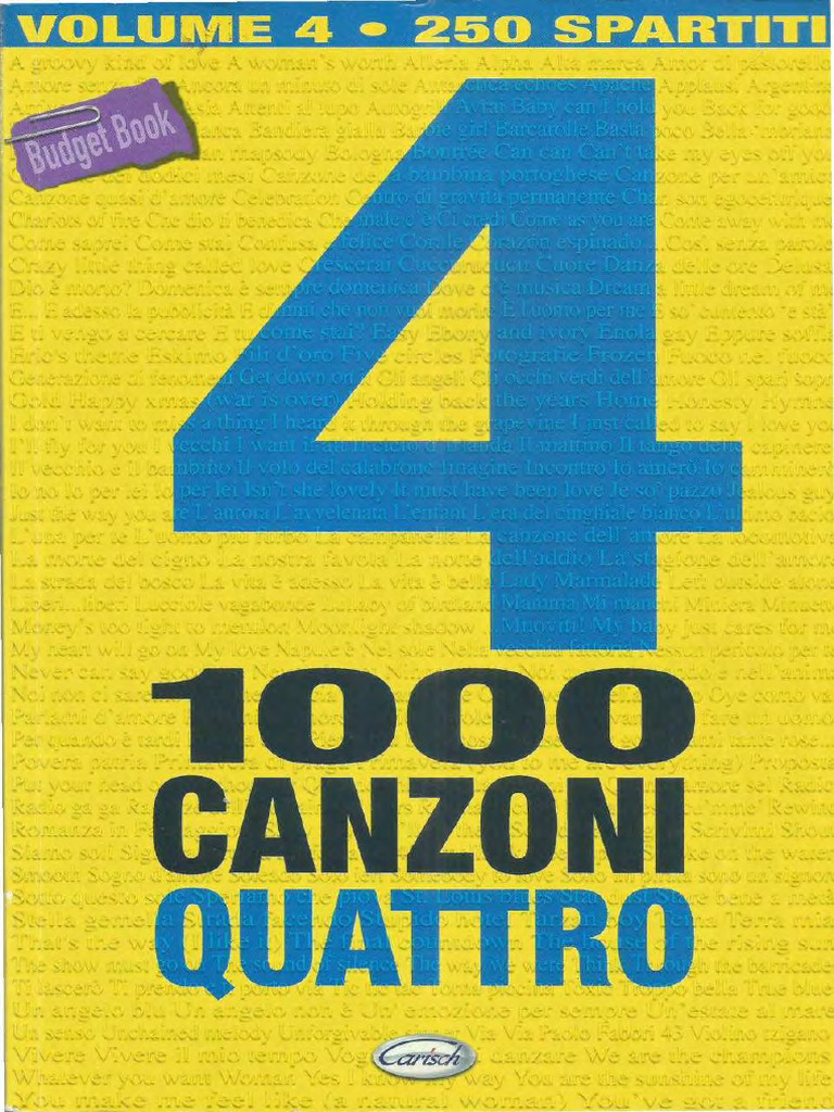 1000 Canzoni Vol. 4 (Carisch) (250 Spartiti) Pag 644 | PDF