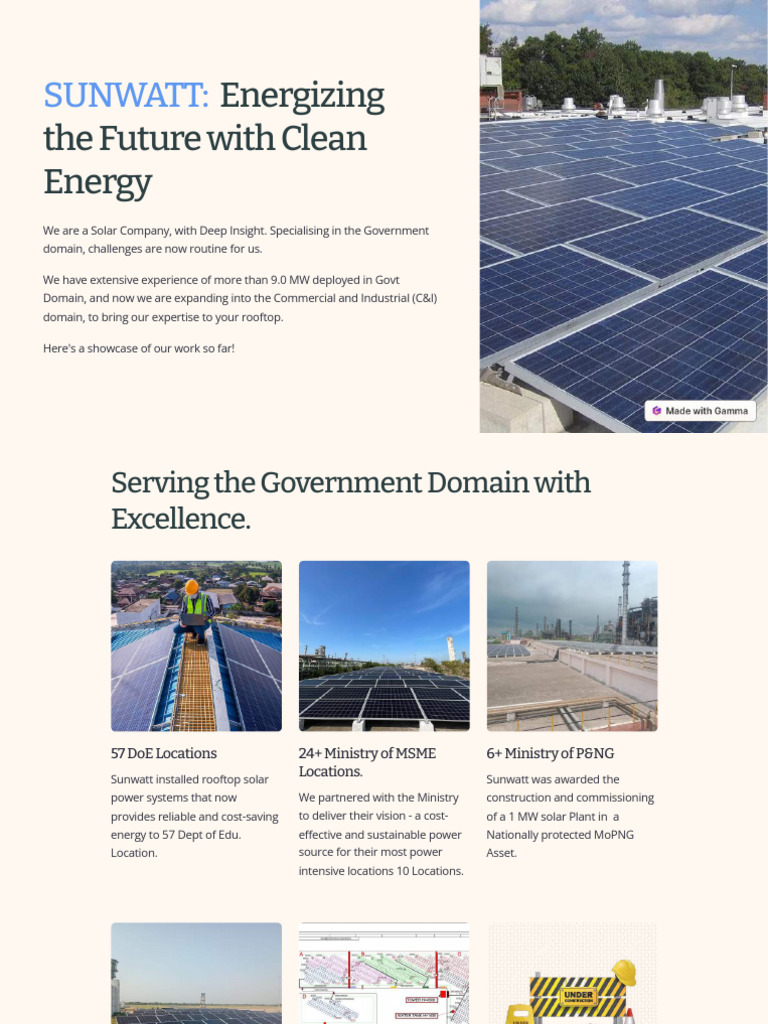 Sunwatt Solar | PDF | Solar Power | Sustainability