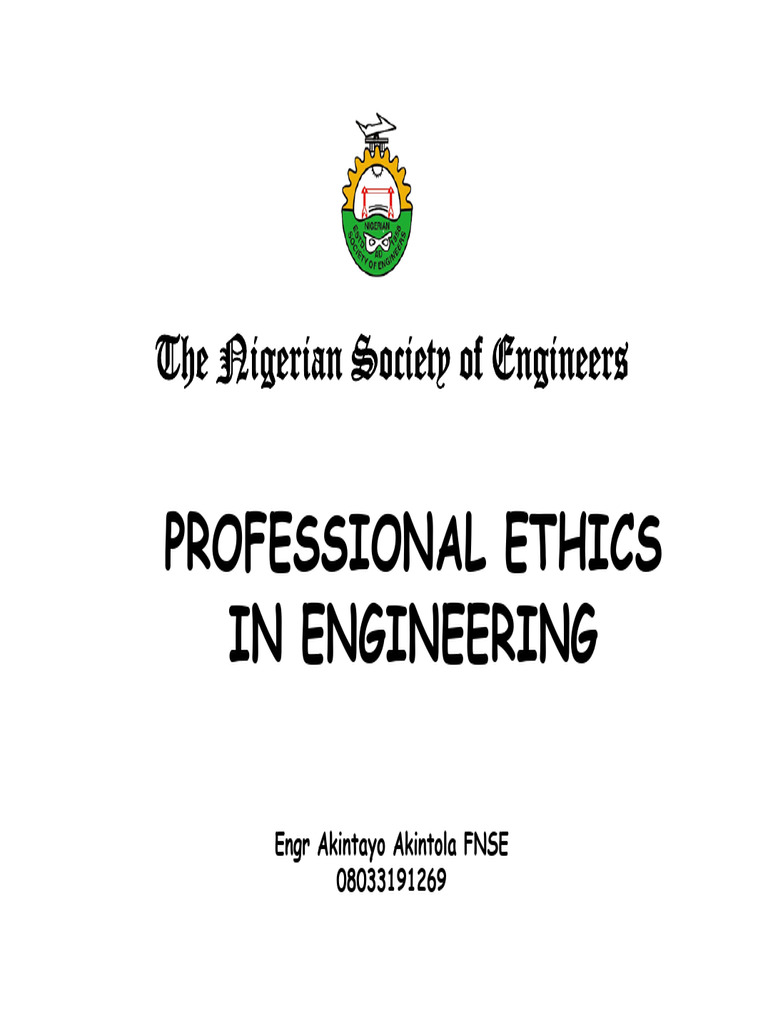 the_nigerian_society_of_engineers_professional_ethics_in_engineering_2_ | PDF | Professional ...
