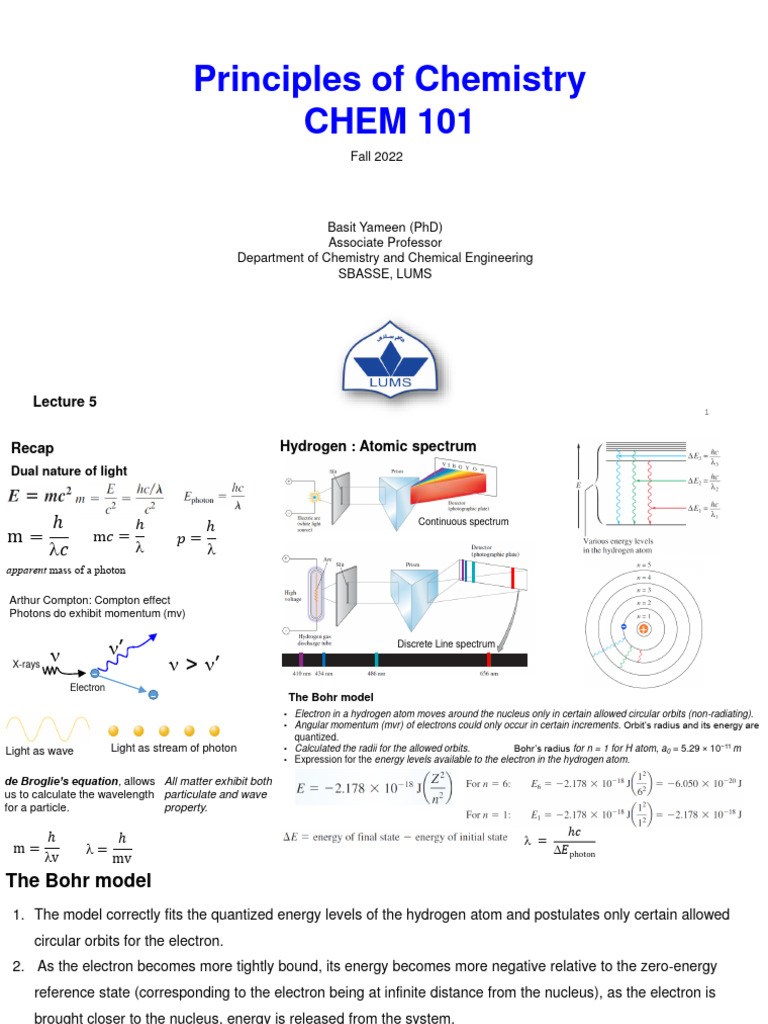 Lecture 5 Slides | PDF | Wave Function | Electron