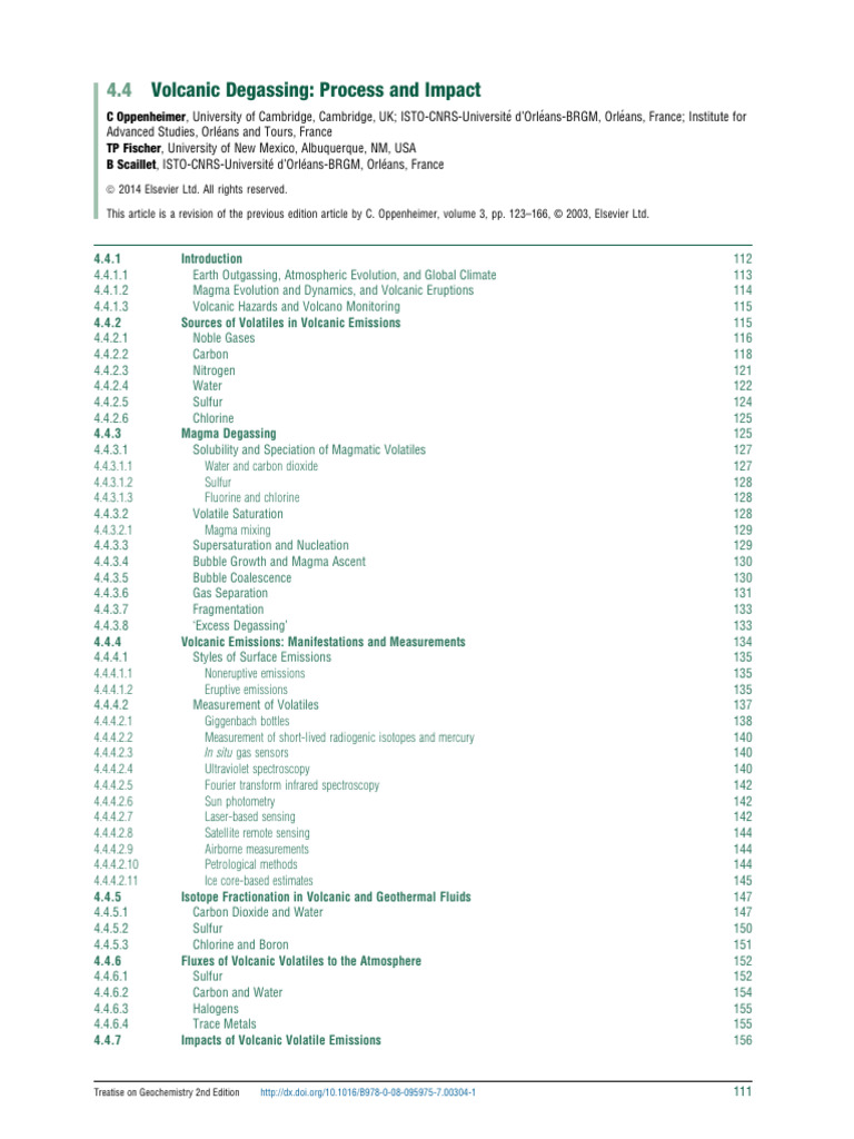 Volcanic Degassing: Effects and Processes | PDF | Volcano | Magma