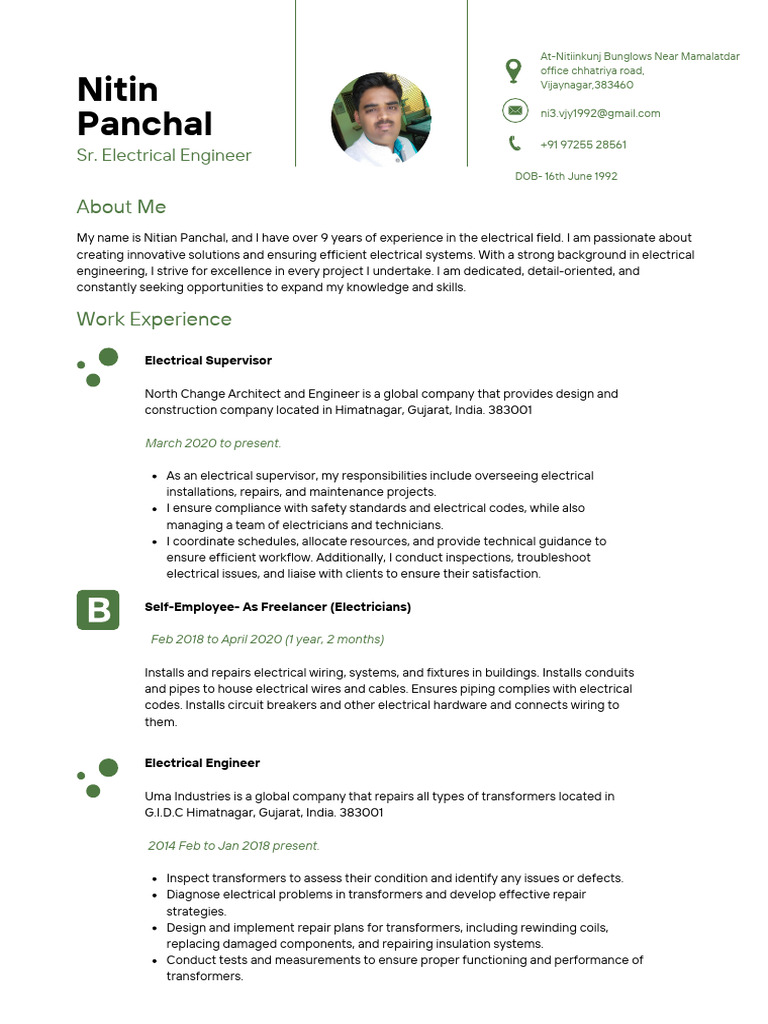 Nitinkumar 143412527 | PDF | Engineering | Electrical Wiring