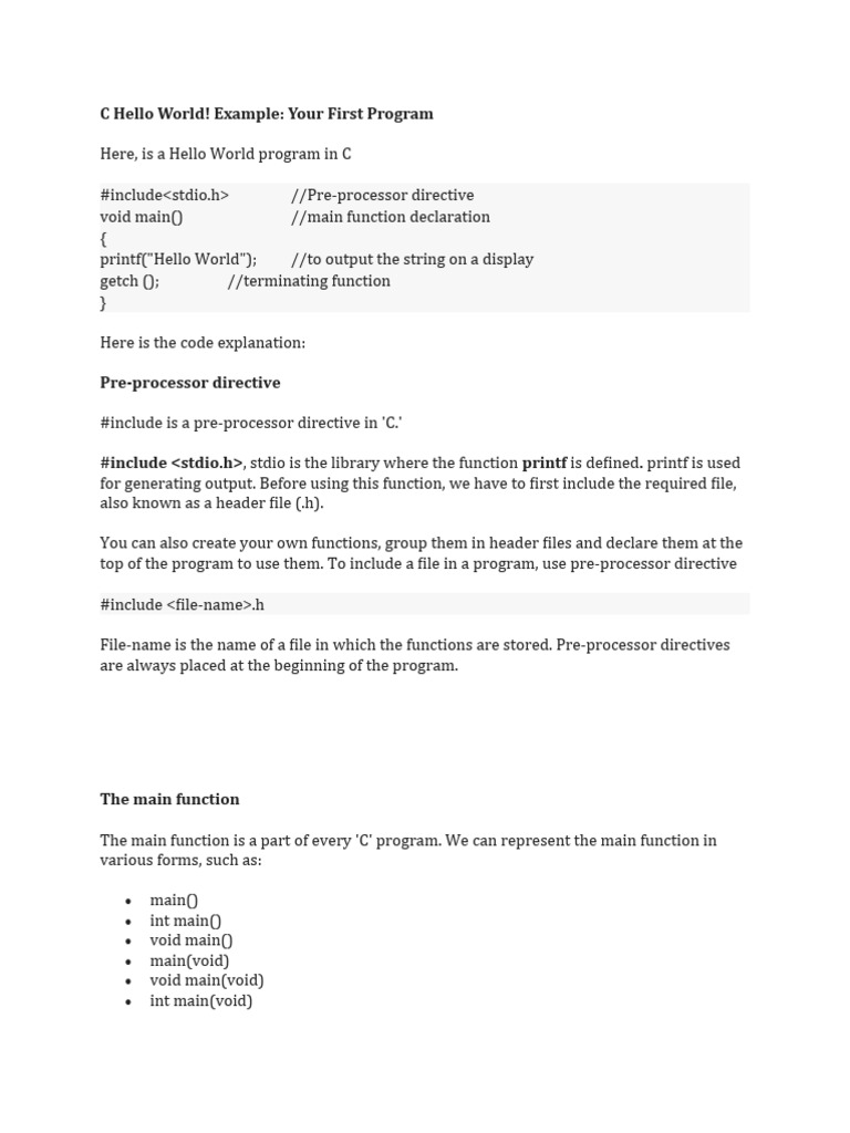 5 C First Program | Download Free PDF | Parameter (Computer Programming) | Computer Program