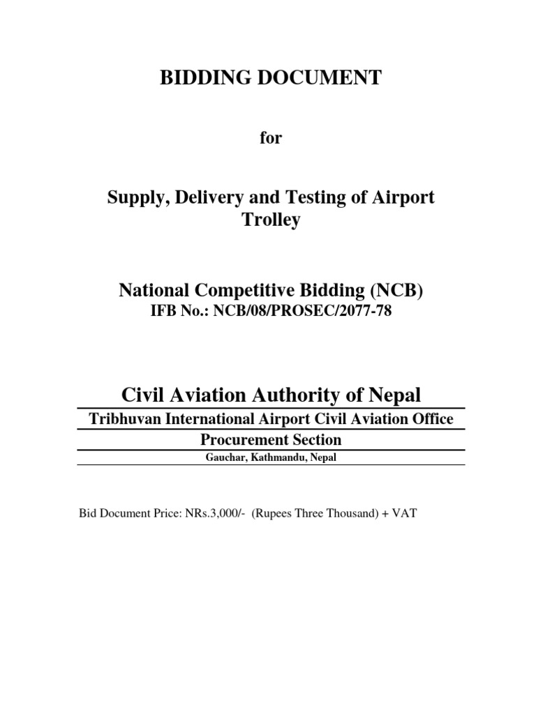 NCB-08 Airport Trolley | PDF | Procurement | Prices