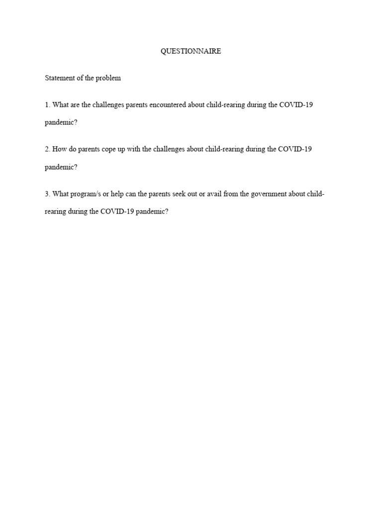 QUESTIONNAIRE | PDF | Wellness