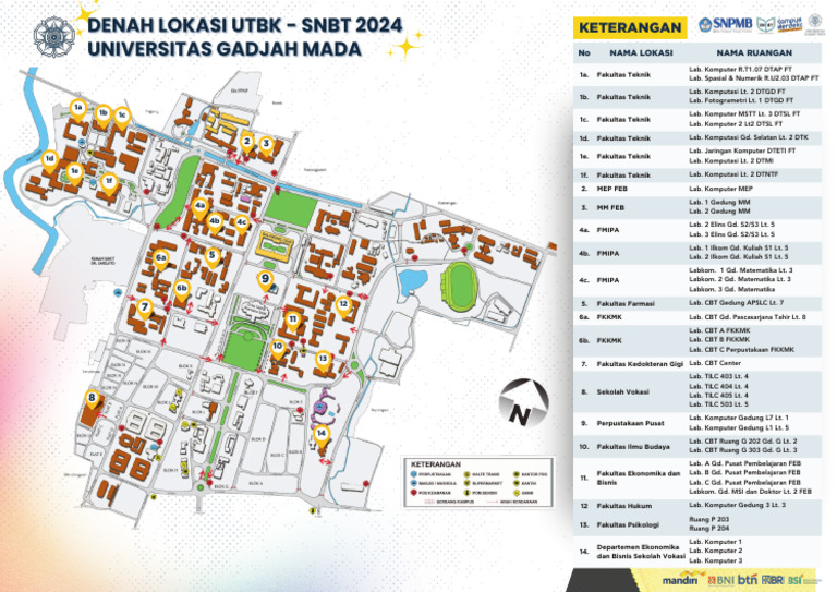 Denah Lokasi UTBK - SNBT UGM 2024 - Final | PDF