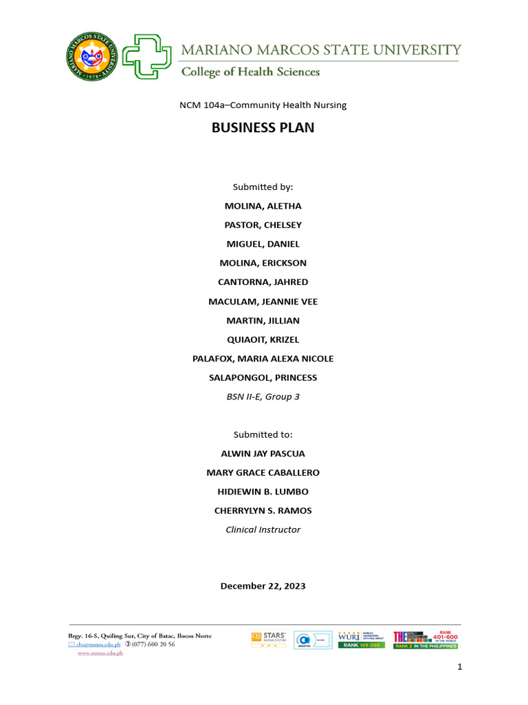 Business Plan Group 3 CHN | PDF | Marketing | Market Segmentation