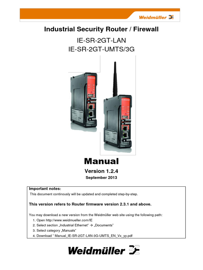 Manual Redes Router Weidmuller | PDF | Computer Network | Router ...