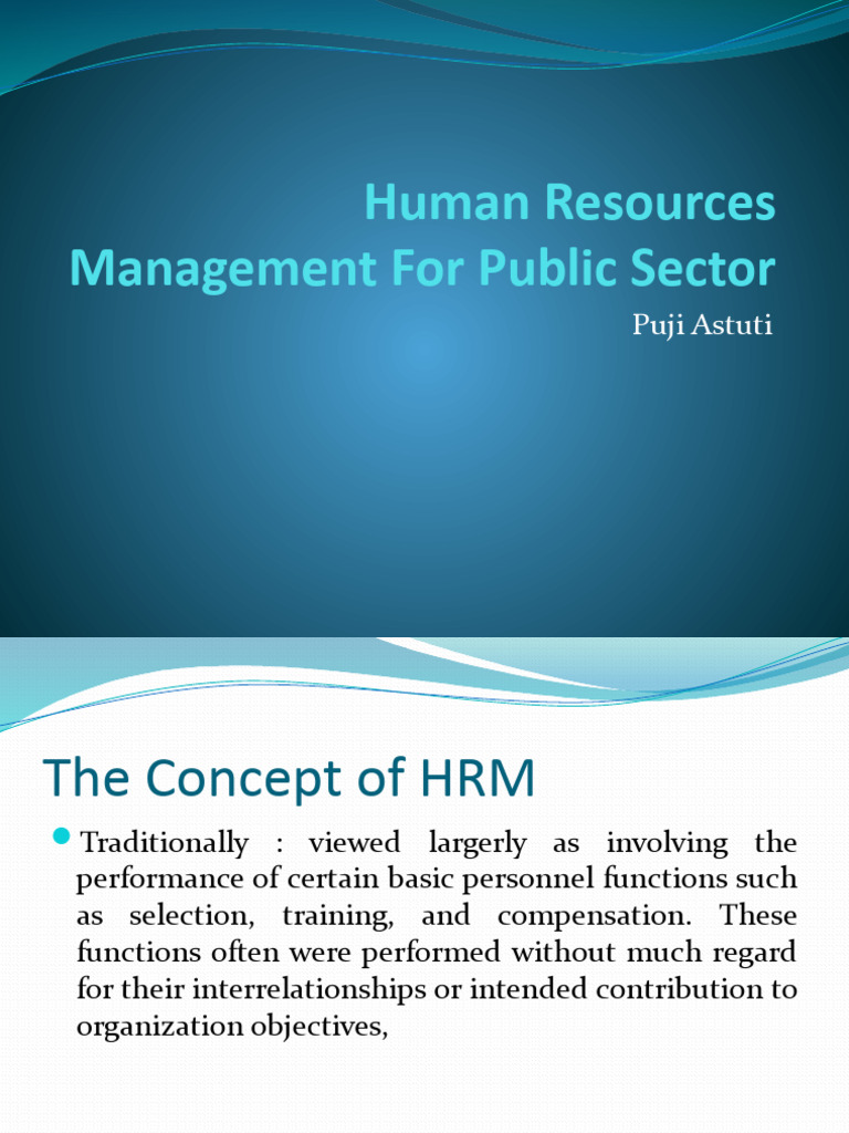 Human Resources Management For Public Sector | PDF | Employment | Human Resource Management