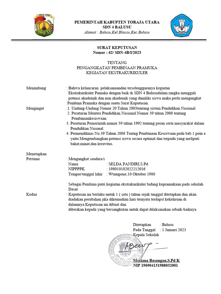 SK Pembina Pramuka | PDF