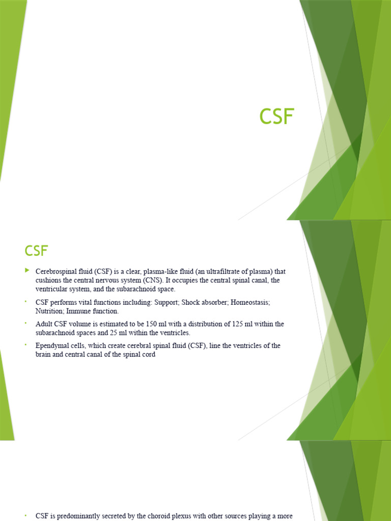 CSF | Download Free PDF | Cerebrospinal Fluid | Brain