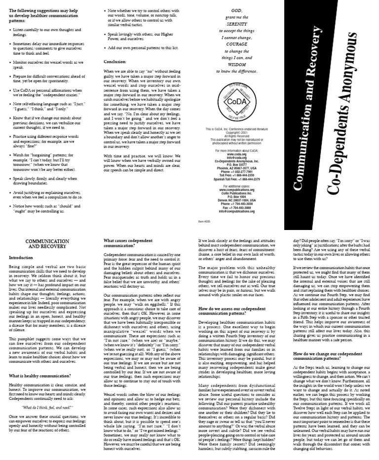 Communication Recovery Bro 4005 | PDF | Communication | Thought