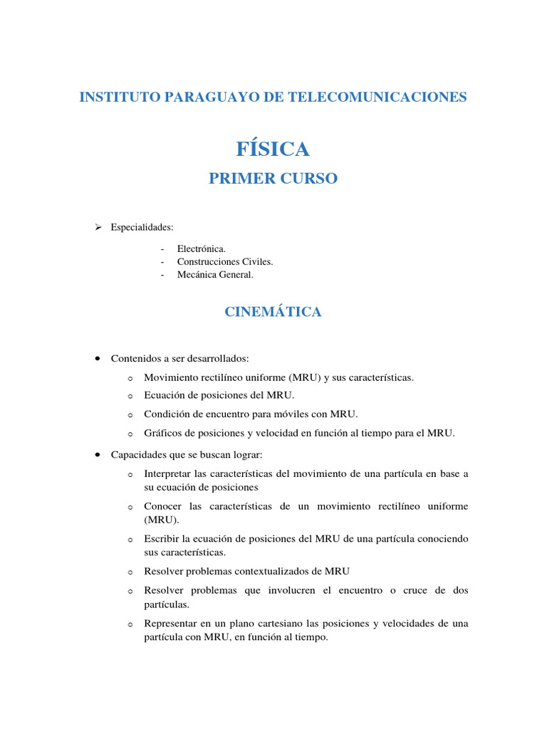 Cinematica - Clase 2 | PDF | Cinemática | Velocidad