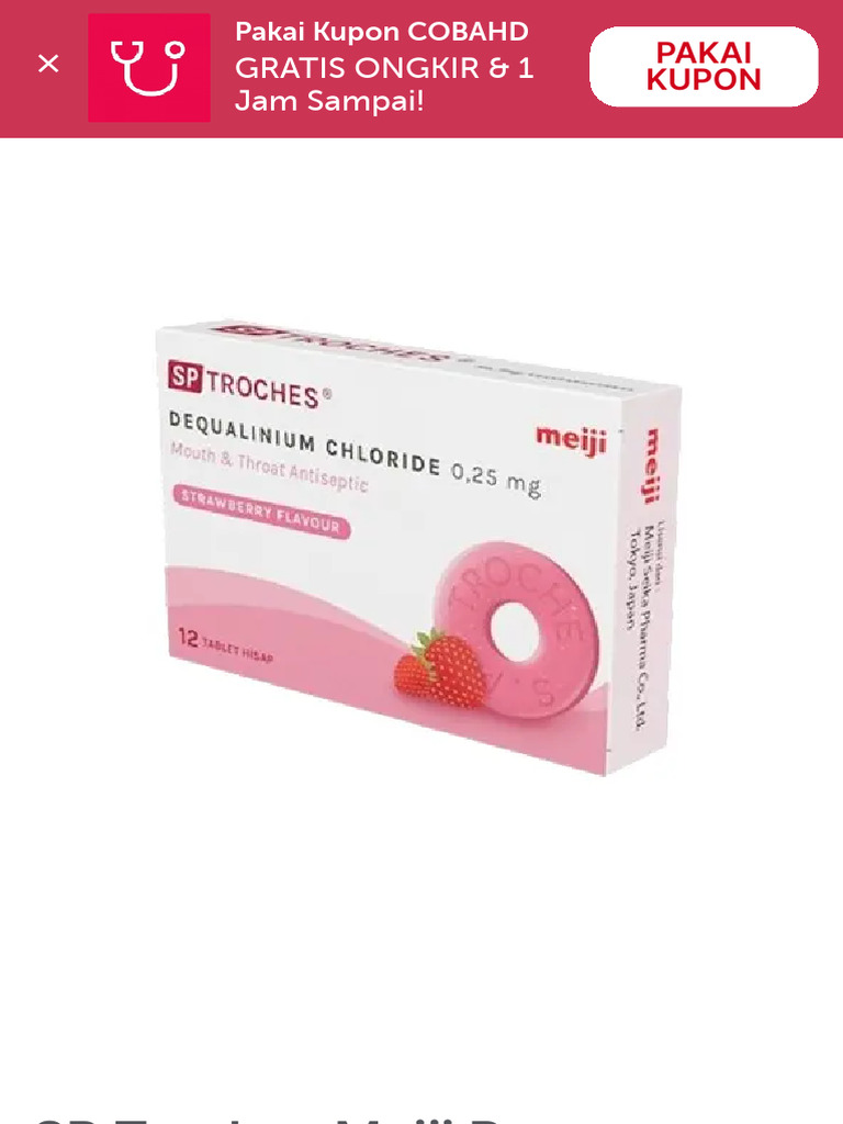 SP Troches Meiji Rasa Strawberry 12 Tablet - Kegunaan, Efek Samping ...
