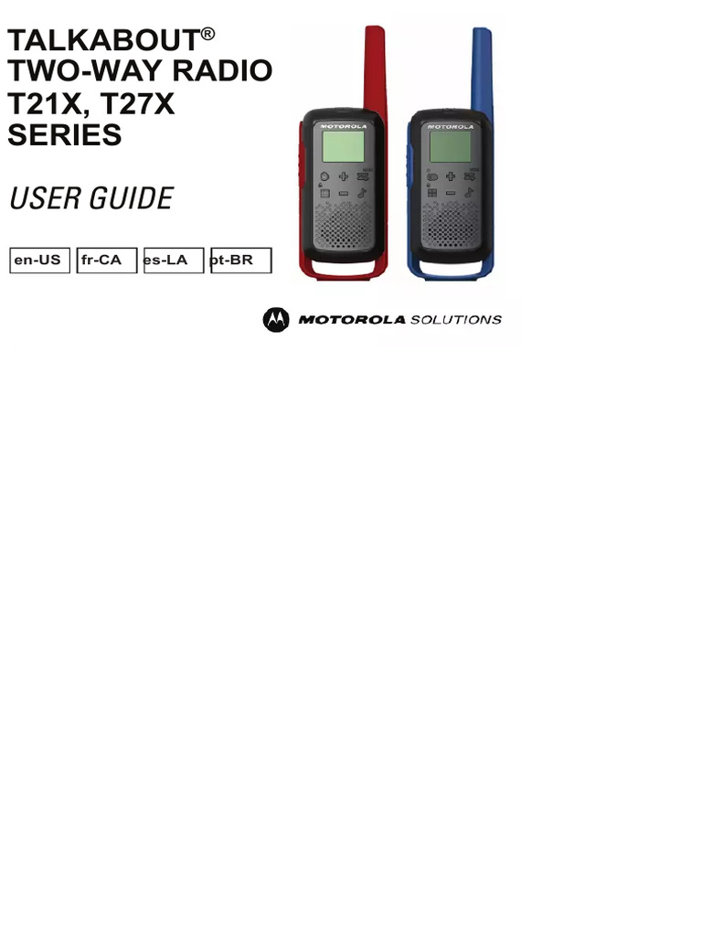 Manual de Usuario Motorola Talkabout T210 | PDF