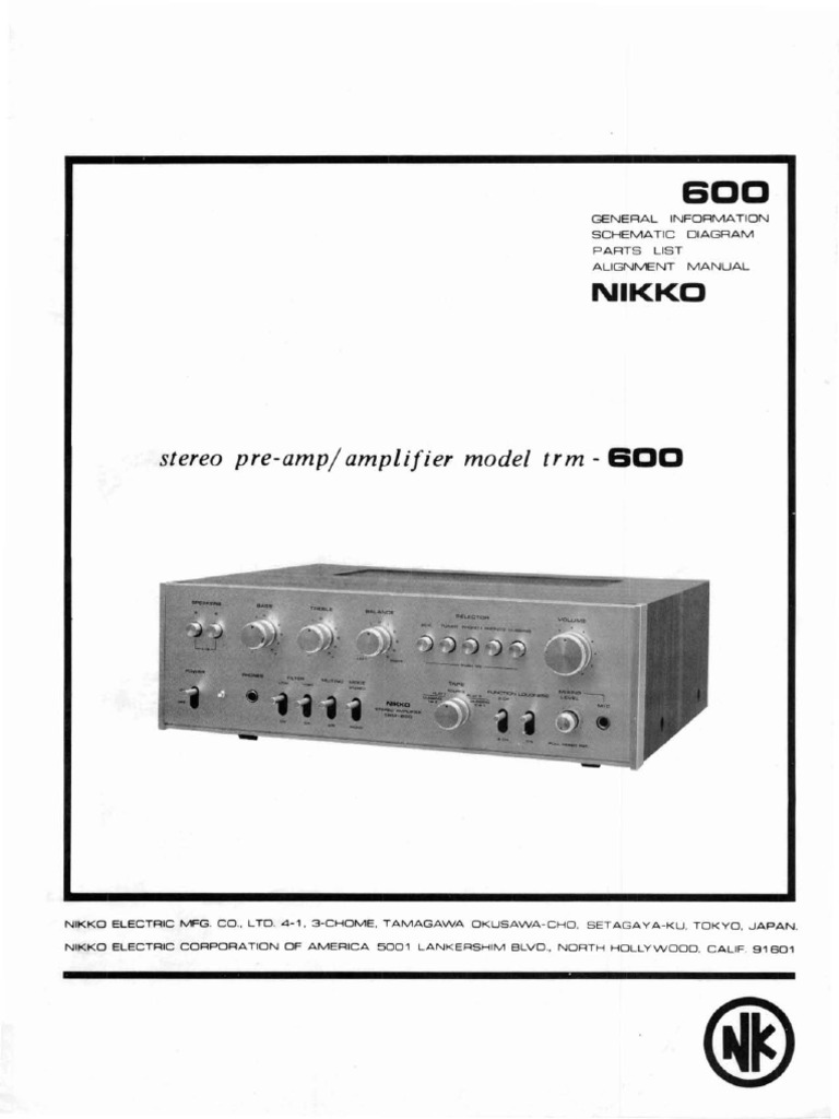 Nikko TRM-600 User Manual | PDF