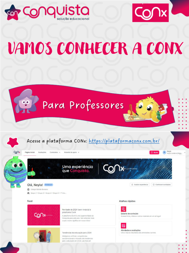 Tutorial Plataforma Conx Professor | PDF | Hiperlink | Janela (informática)