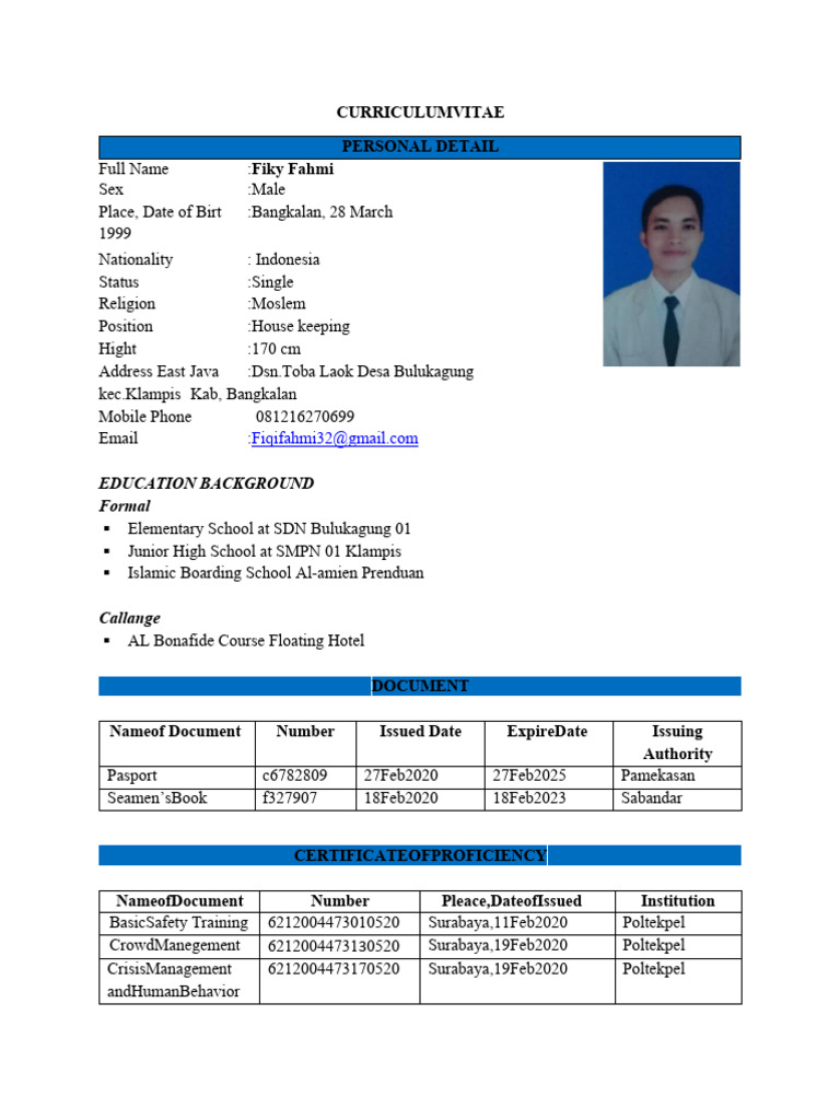 CV - Fiky Fahmi-1 | PDF