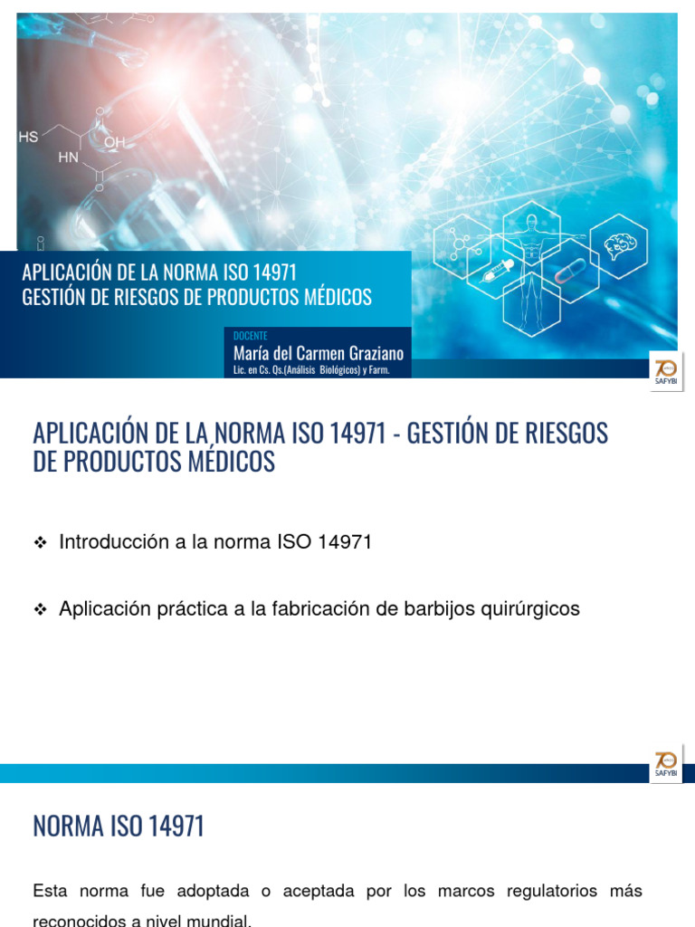 Aplicacion Norma ISO 14971 | PDF | Riesgo | Evaluación de riesgos