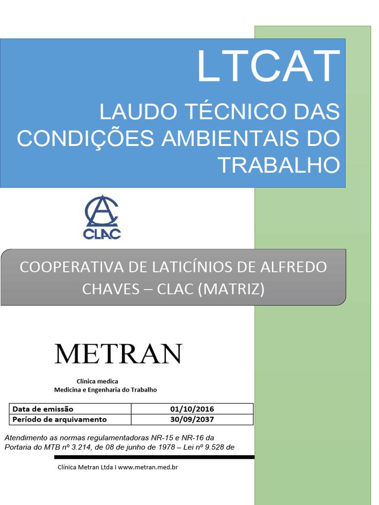 Laudo Técnico das Condições Ambientais | PDF | Contabilidade | Química
