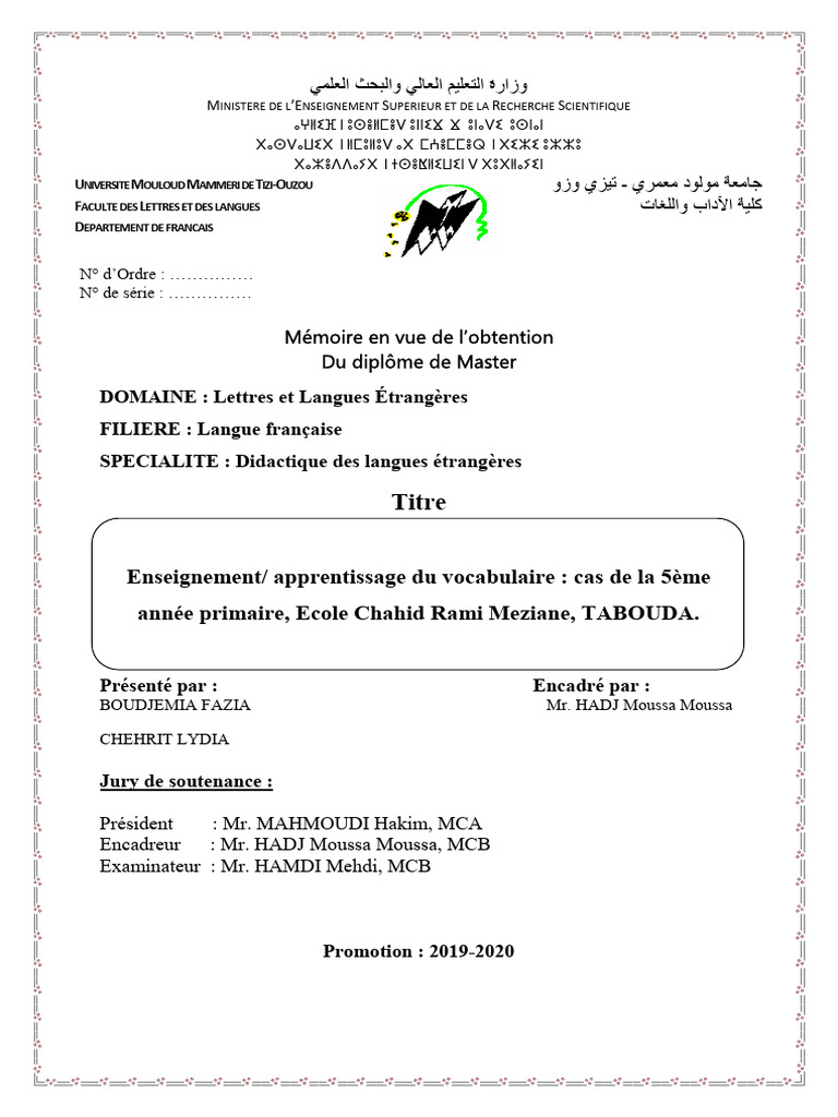 Etude Doc Vocabulaire | PDF | Enseignement | Lexique